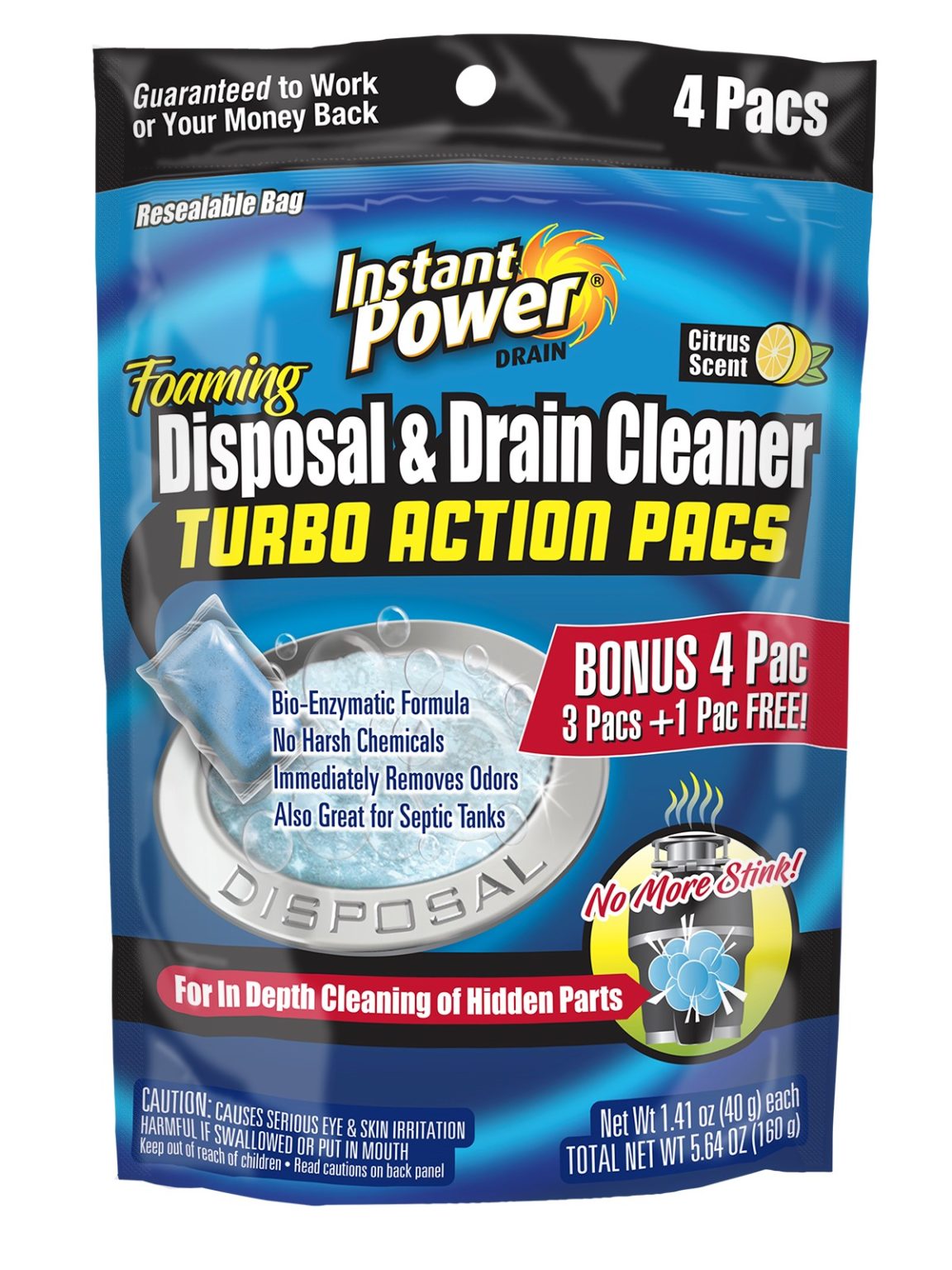 Instant Power Foaming Disposal & Drain cleaner pacs - Instant Power